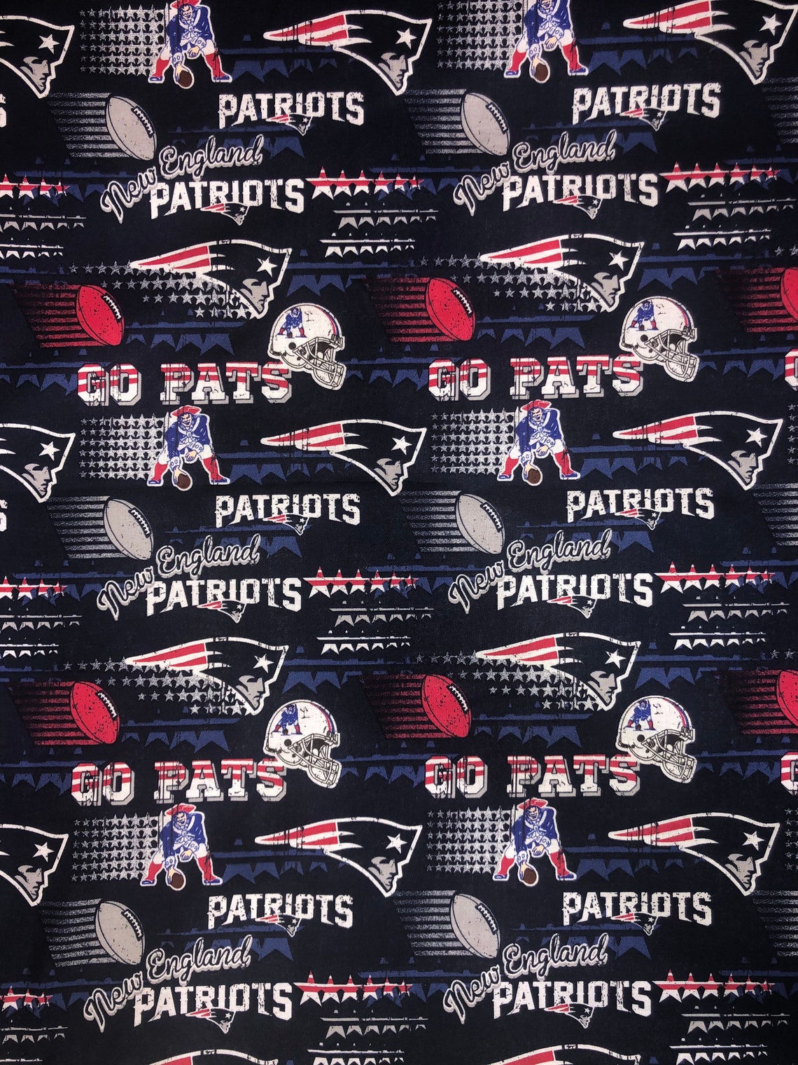 New England Patriots Cotton Fabric 44”-58” Width - Etsy