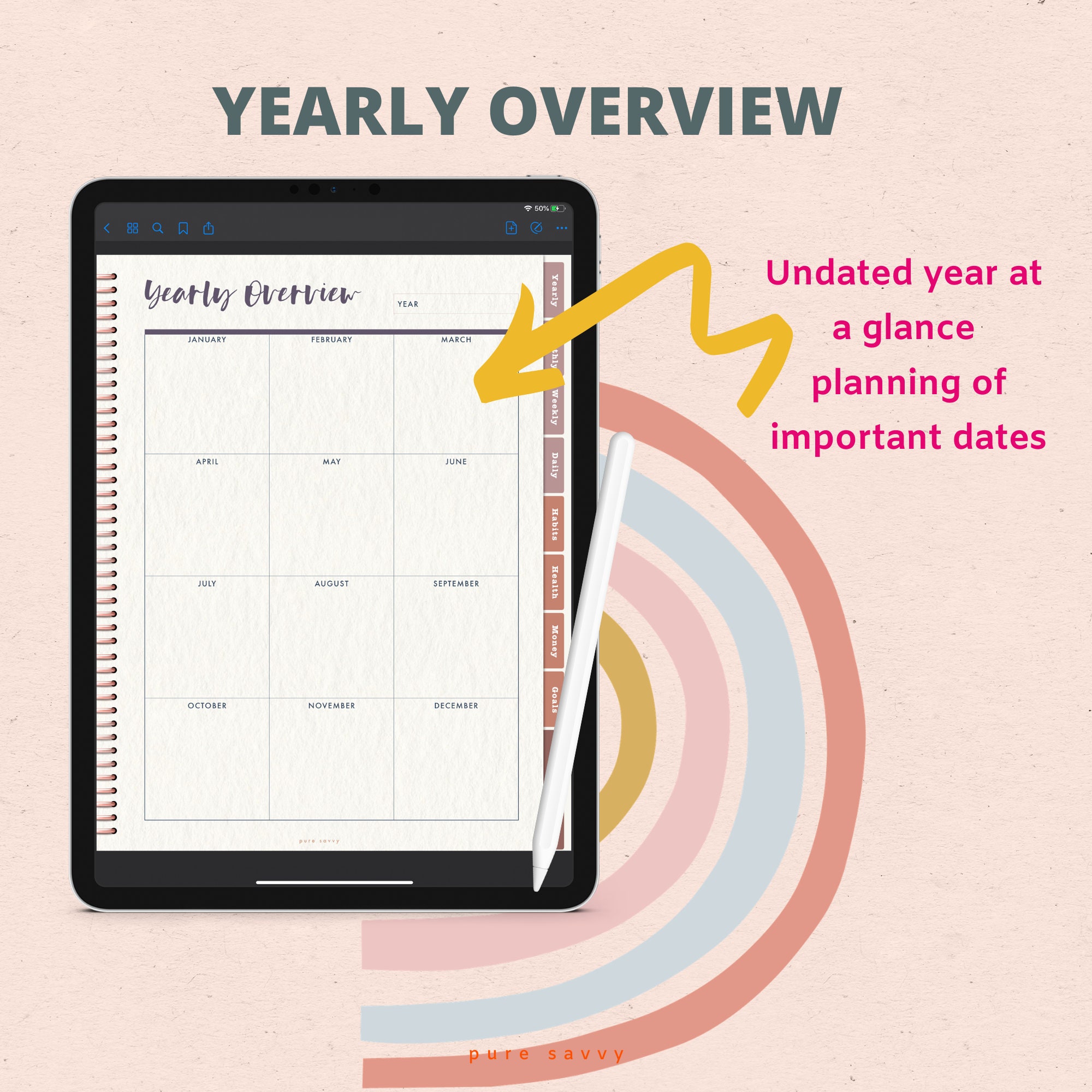 Tuscan Summer Themed Digital Life Planner for Goodnotes and Notability ...