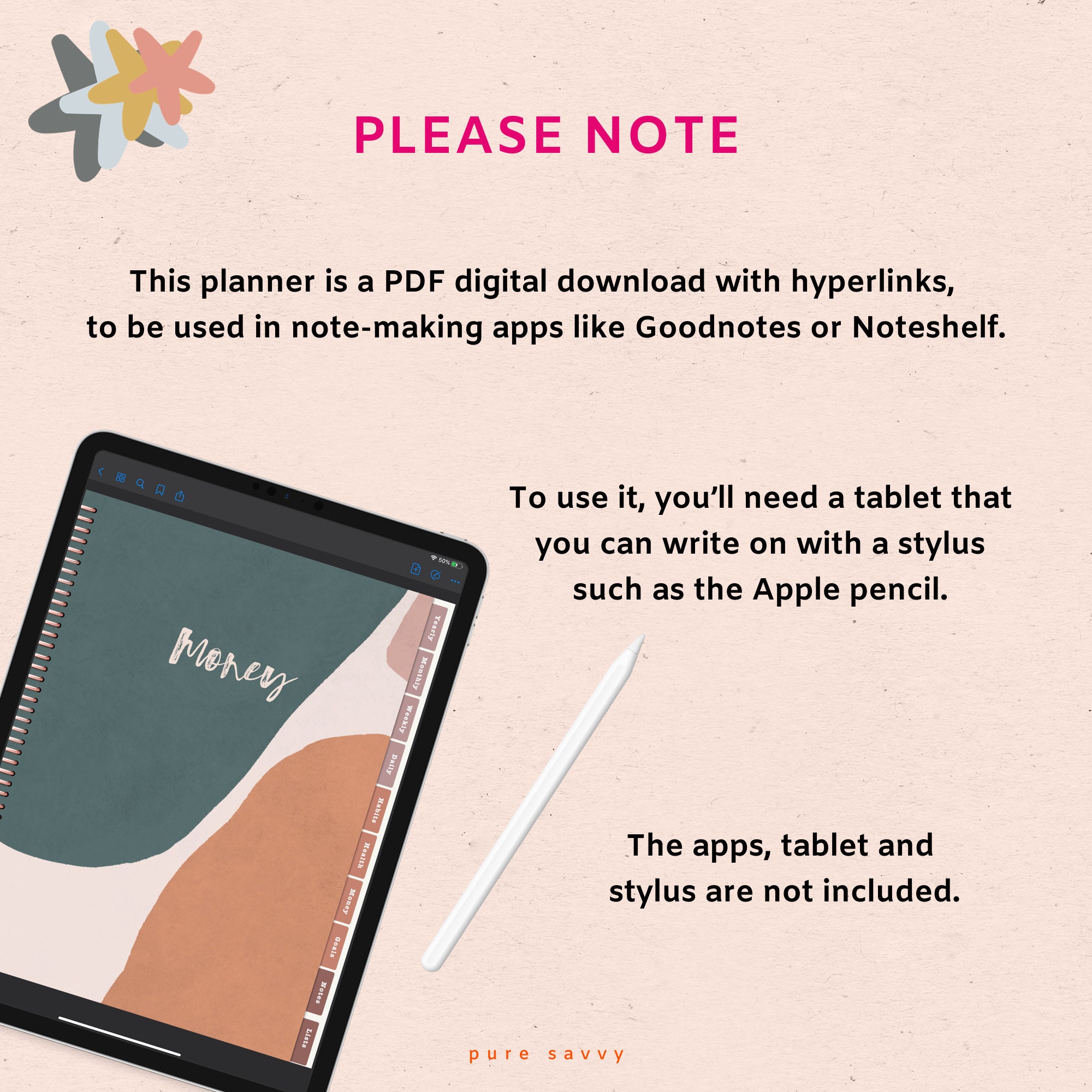 Tuscan Summer Themed Digital Life Planner for Goodnotes and Notability ...