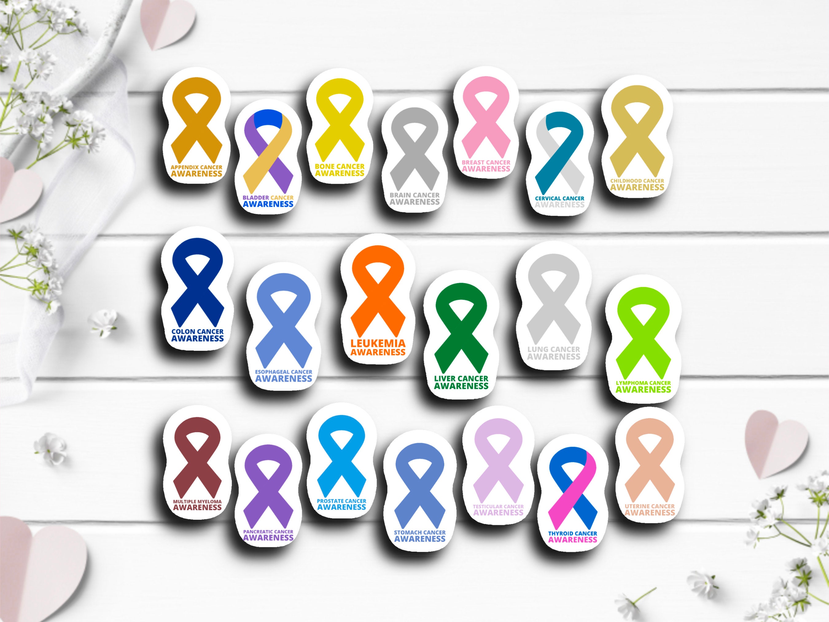 Cancer Sticker Cancer Awareness Ribbon Stickers Waterproof | Etsy