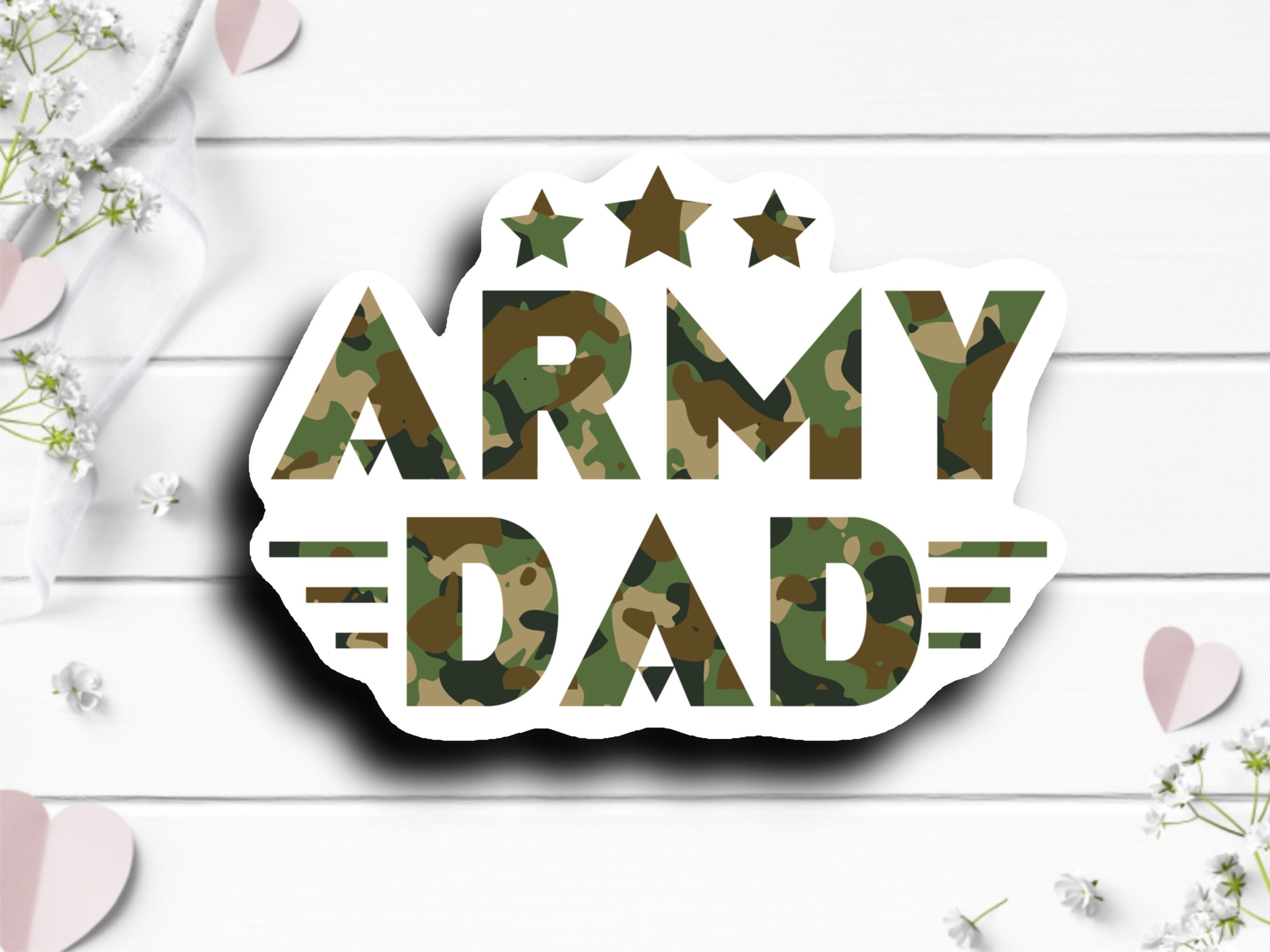 Patriotic Stickers Army Dad Camo Sticker Vinyl Die Cut | Etsy
