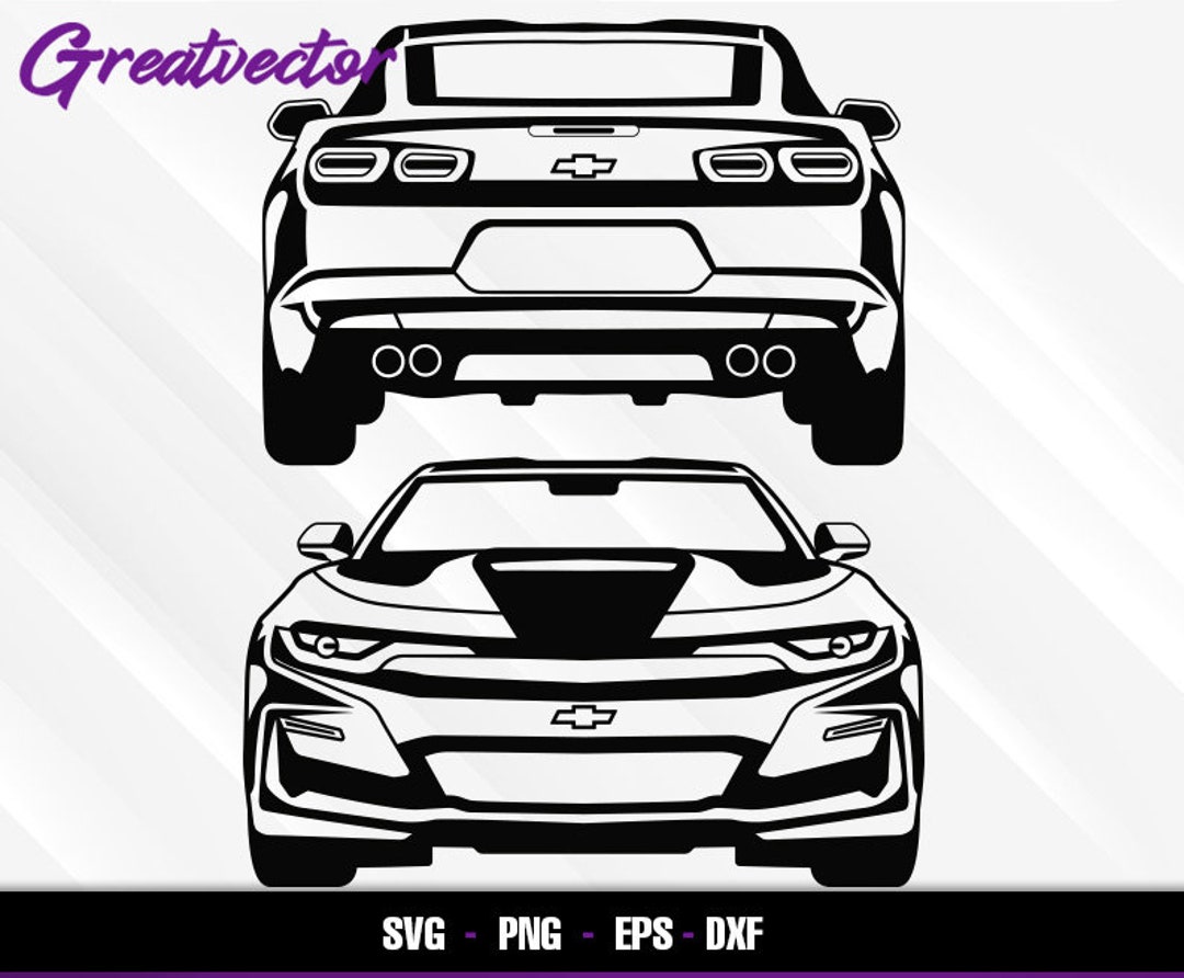 Camaro Front and Back View L EPS - SVG - PNG - Dxf L Vector Art - Etsy