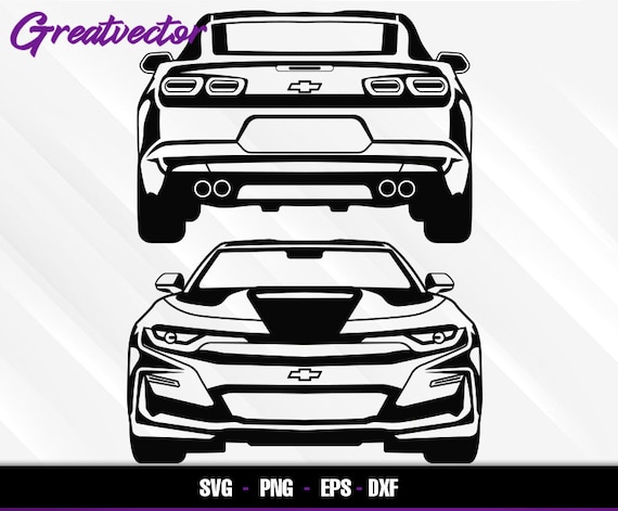Camaro Front and Back View L EPS SVG PNG Dxf L Vector | Etsy