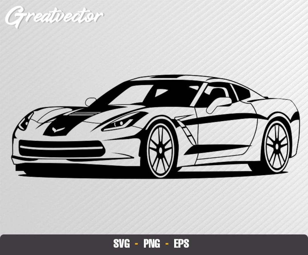 Corvette Stingray 2018 - EPS - SVG - PNG - Vector File - Etsy