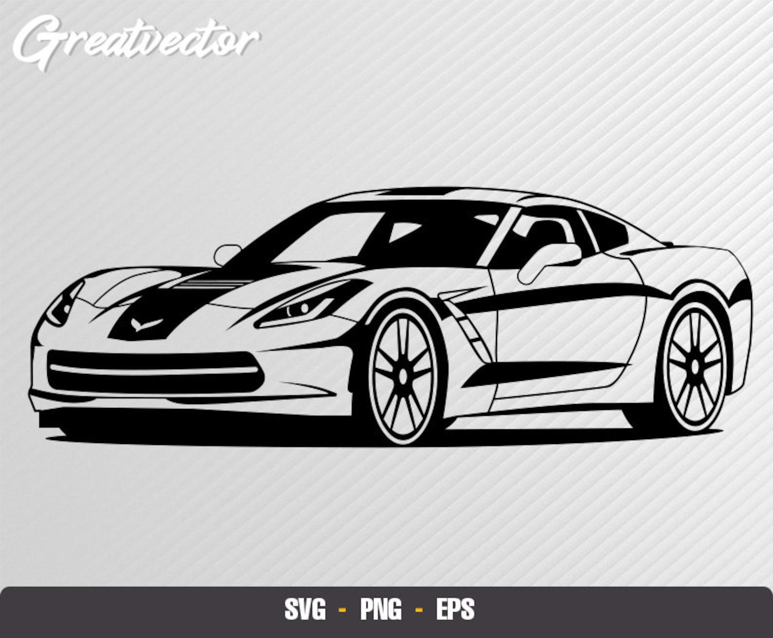 Corvette Stingray 2018 EPS SVG PNG Vector File | Etsy