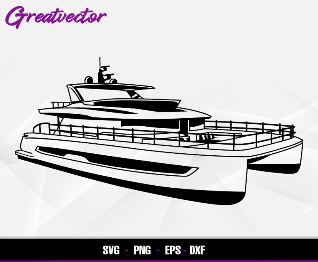 Power Catamaran L EPS - SVG - PNG - Dxf L Vector Art - Etsy
