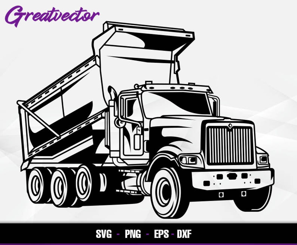 Dump Truck L EPS - SVG - PNG - Dxf L Vector Art Clip Art, - Etsy