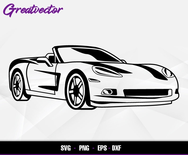 2006 Corvette Convertible L EPS - SVG - PNG - Dxf L Vector Art - Etsy