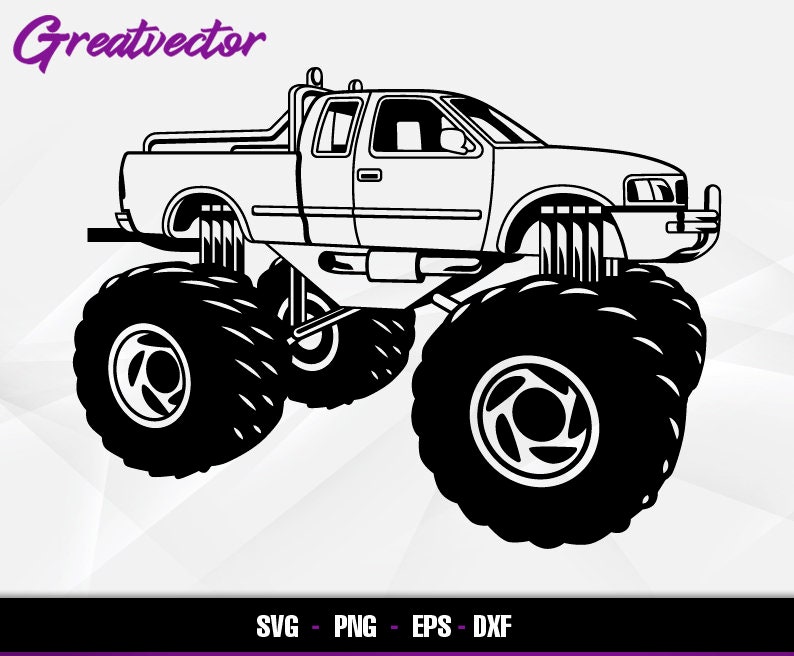 Monster Truck L EPS SVG PNG Dxf L Vector Art - Etsy
