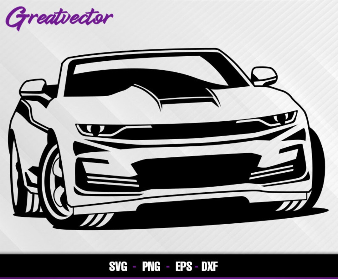 Chevy Camaro Convertible ZL1 2020 L EPS - SVG - PNG - Dxf L Vector Art ...