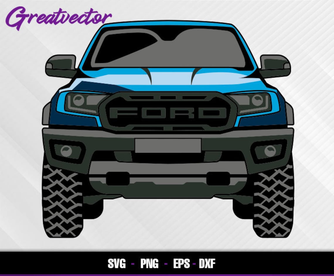 Ranger Raptor Pickup Front View L EPS SVG PNG Dxf L - Etsy