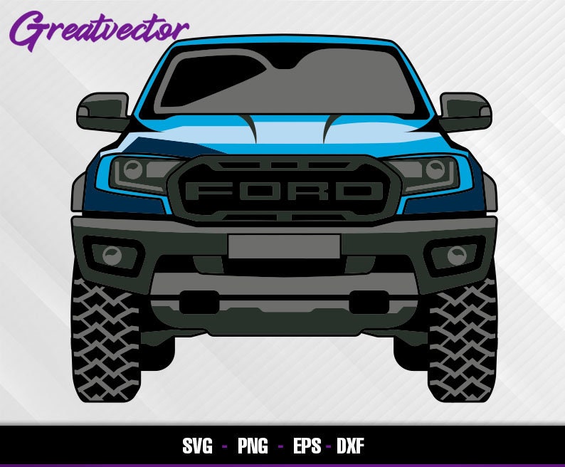 Ranger Raptor Pickup Front View L EPS SVG PNG Dxf L | Etsy