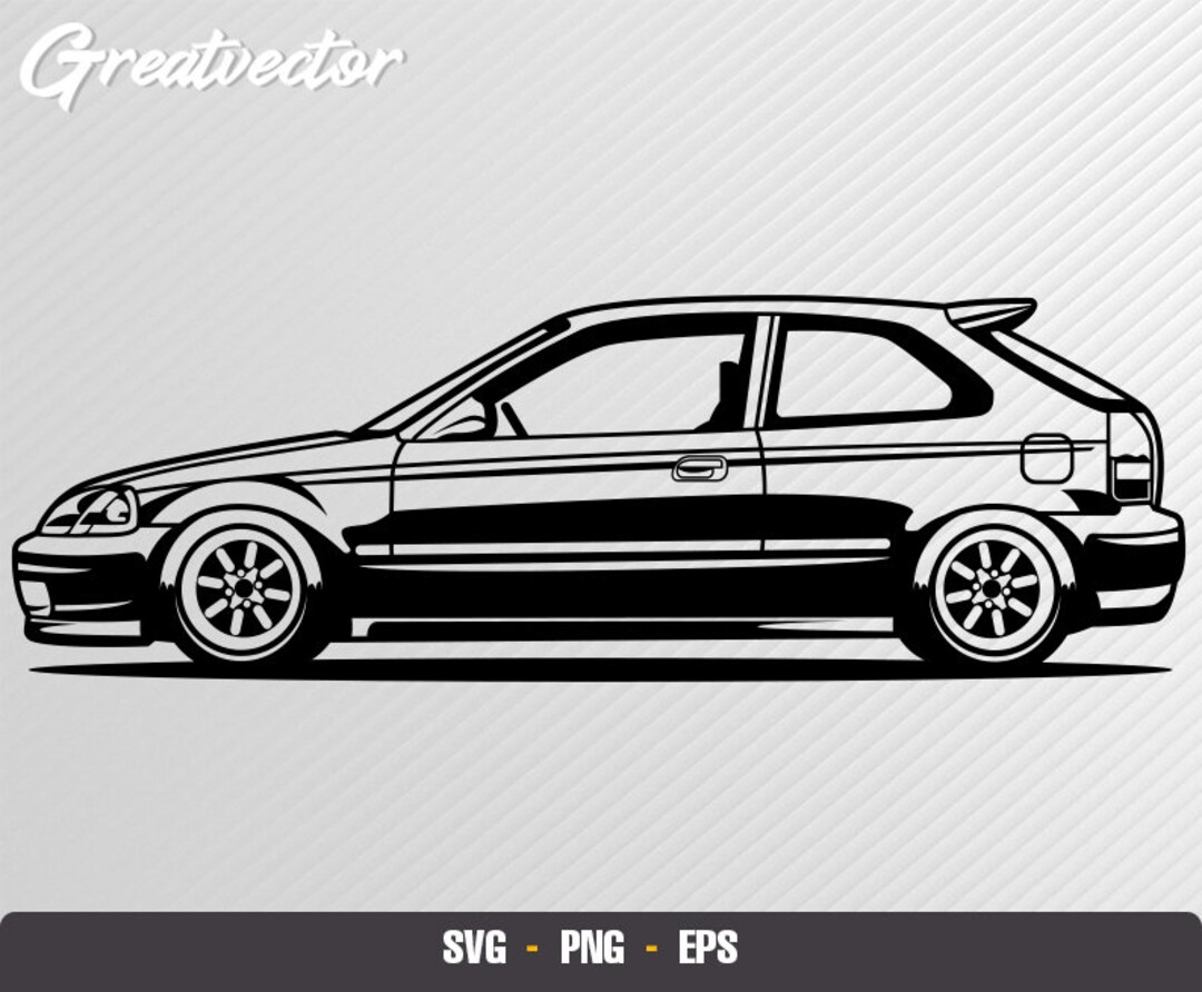 Civic Hatchback Ek EPS SVG PNG - Etsy