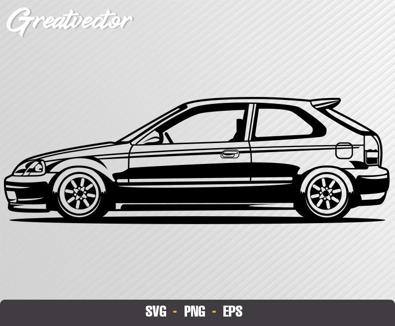 Civic Hatchback Ek EPS SVG PNG - Etsy