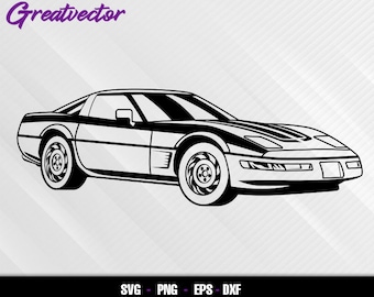 Corvette C4 L EPS SVG PNG Dxf L Vector Art | Etsy