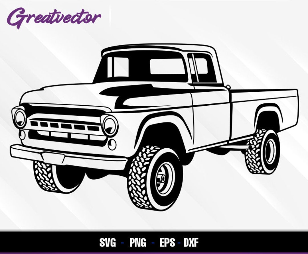 1957 Pickup Truck SUV - F 250 Vector - F250 Pickup - Car Vector - Car ...
