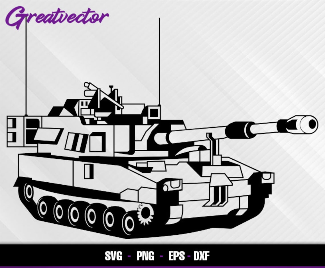 M109 Howitzer Tank L EPS - SVG - PNG - Dxf L Vector Art - Etsy