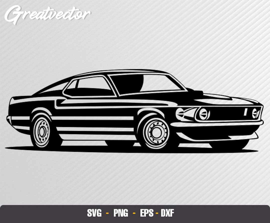 Mustang Mach One 1969 L EPS - SVG - PNG - Dxf L Vector Art - Etsy