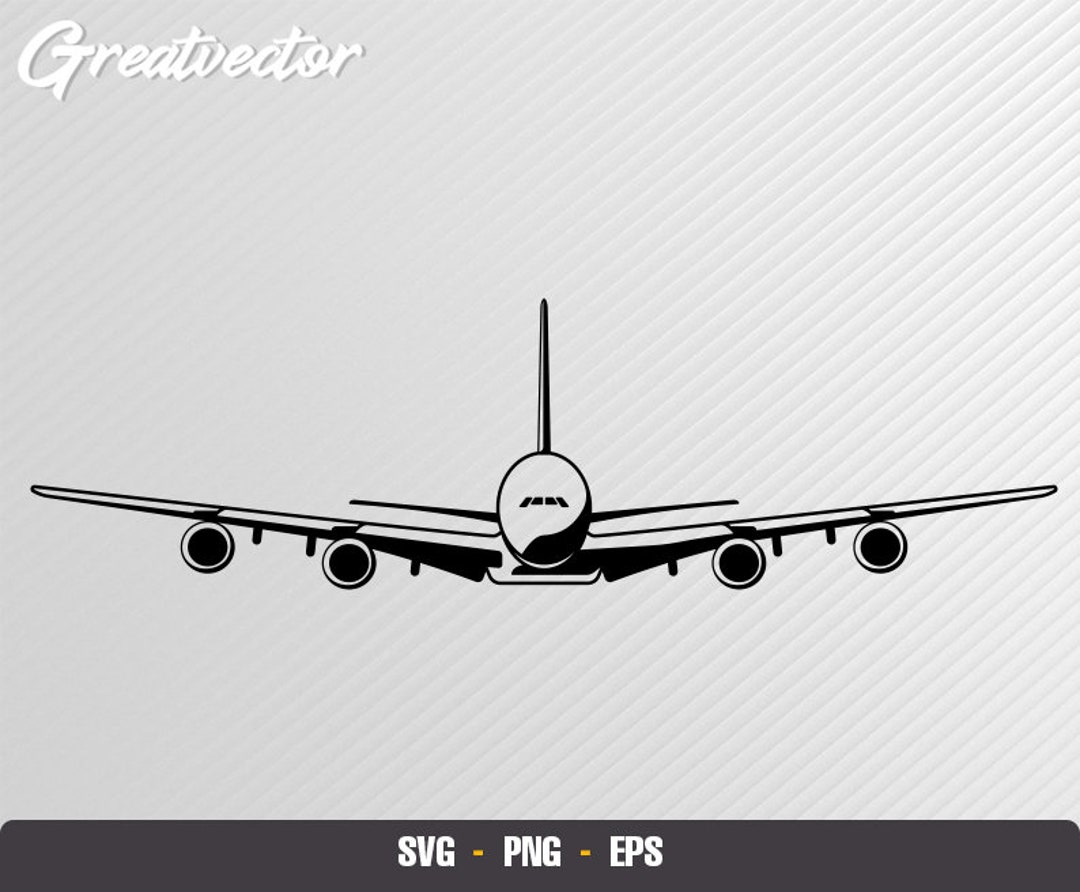A-380 Front View - EPS - SVG - EPS - Etsy