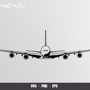 A-380 Front View - EPS - SVG - EPS - Etsy