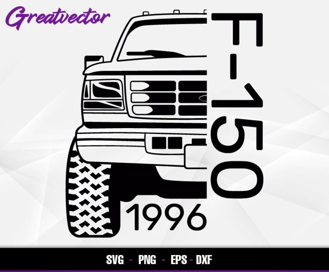 1996 F-150 Pickup Truck Front View L EPS - SVG - PNG - Dxf L Vector Art ...
