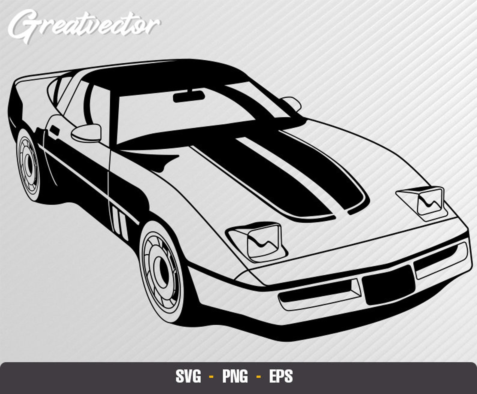 C4 Corvette Hood Stripes 1984-1996 - EPS - SVG - PNG - Vector File - Etsy