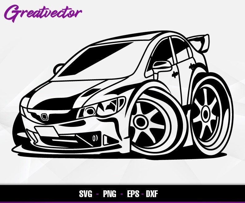 2007 Civic Mugen Rr L EPS SVG PNG Dxf L Vector Art - Etsy