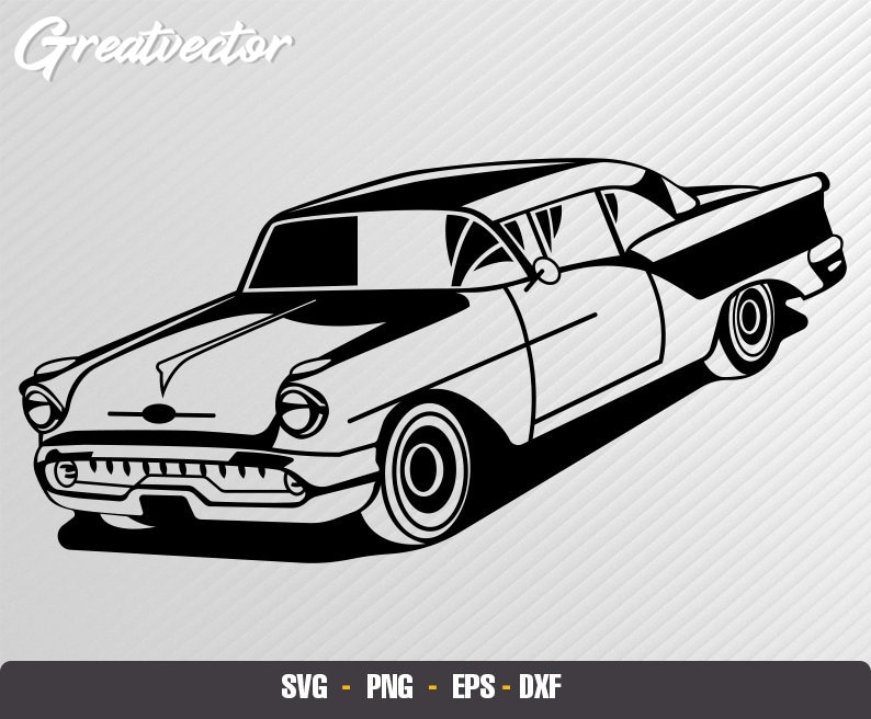 Oldsmobile 88 Coupe 1957 L EPS - SVG - PNG - Dxf L Vector Art - Etsy
