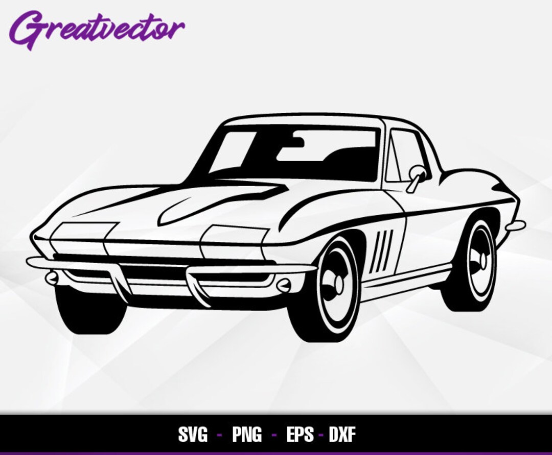 Corvette Stingray Coupe L EPS - SVG - PNG - Dxf L Vector Art - Etsy