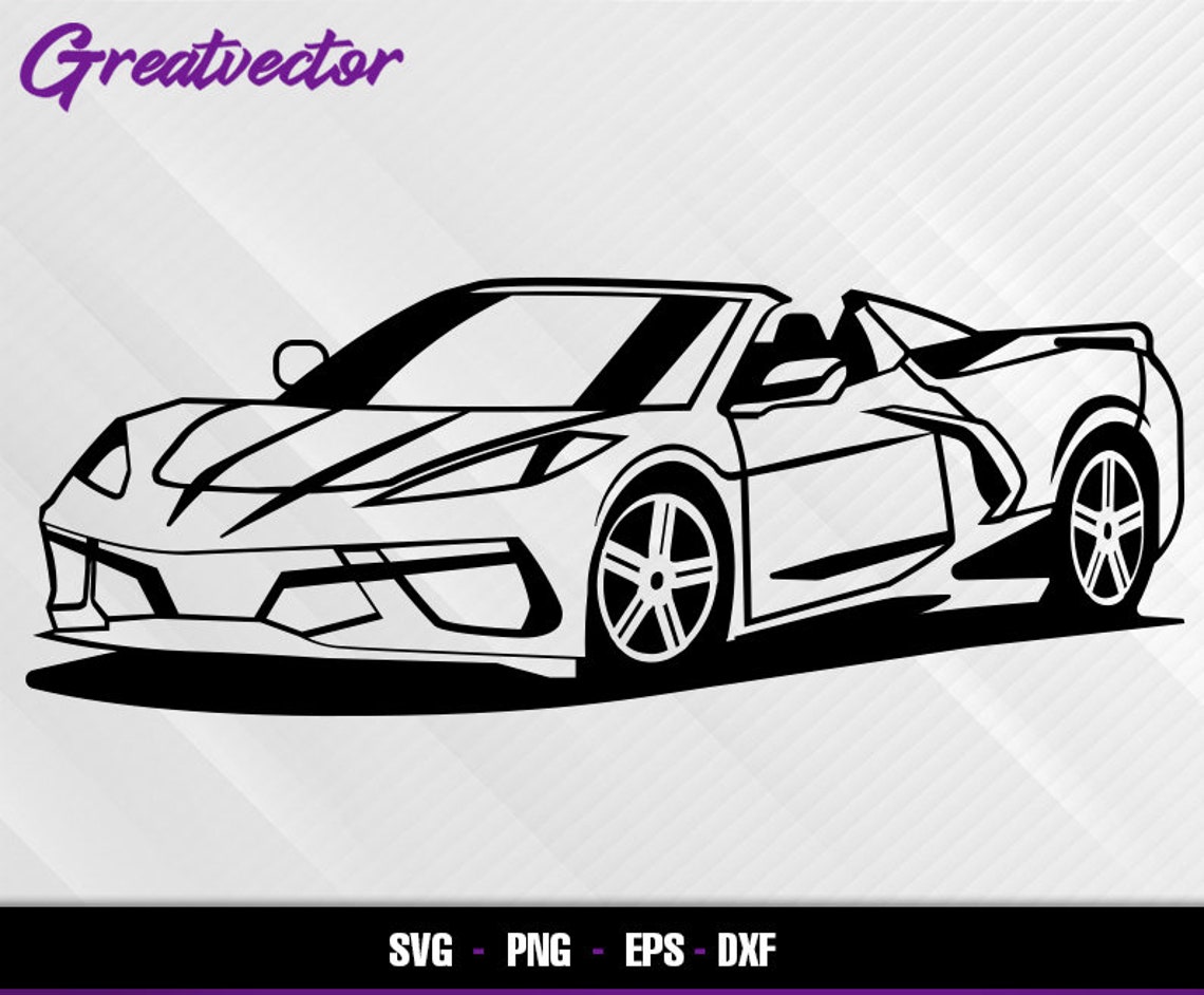 Corvette Convertible L EPS SVG PNG Dxf L Vector Art | Etsy