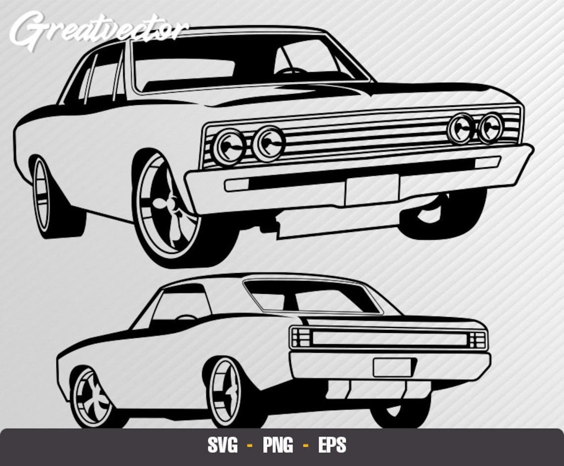 1967 Chev Chevelle L SVG - EPS - PNG L - Etsy