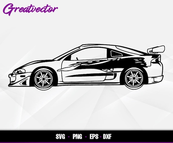 1995 Eclipse Movie Car L EPS SVG PNG Dxf L Vector Art - Etsy