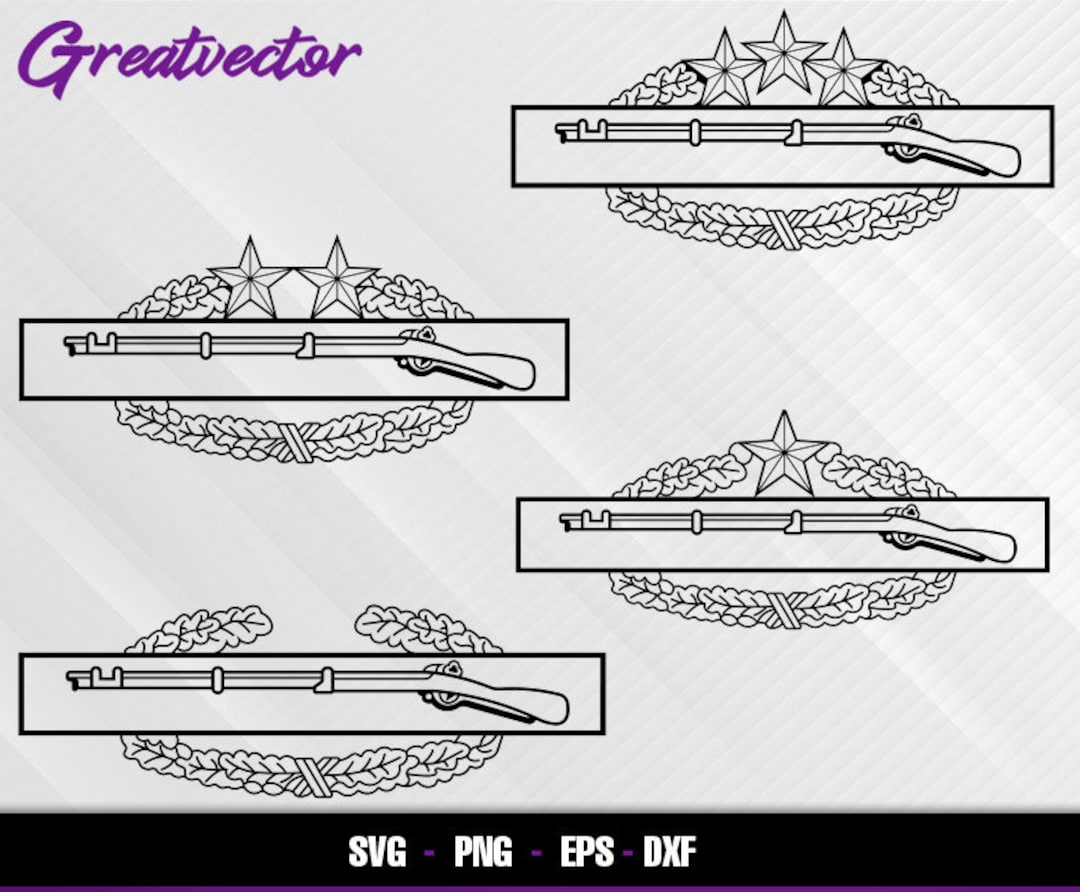 Army Combat Infantryman Badge L EPS - SVG - PNG - Dxf L Vector Art - Etsy