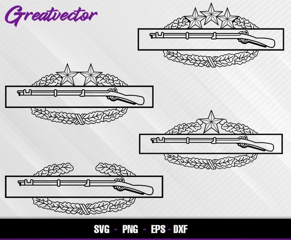 Combat Infantry Badge Black And White