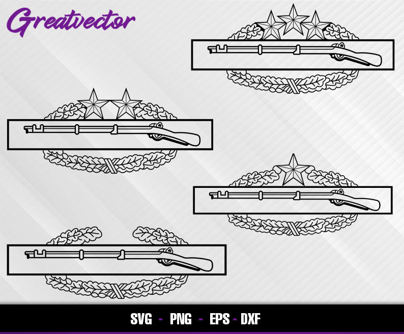 Army Combat Infantryman Badge L EPS SVG PNG Dxf L Vector - Etsy Finland