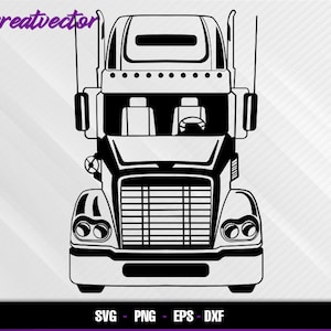Front View Freightliner Coronado L EPS - SVG - PNG - Dxf L Vector Art ...