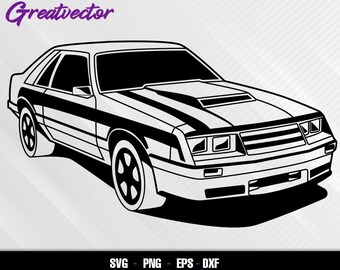 Fox Body Mustang Gt L EPS SVG PNG Dxf L Vector Art | Etsy