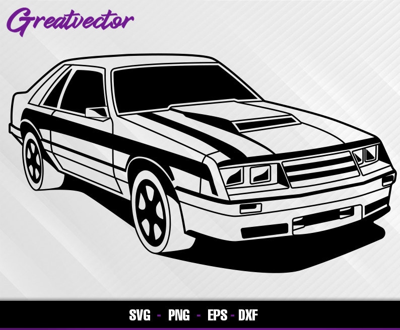 Mustang 1982 L EPS - SVG - PNG - Dxf L Vector Art - Etsy