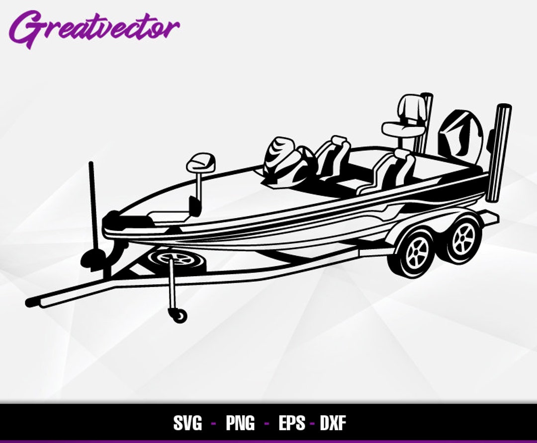 Bass Boat on a Trailer L EPS SVG PNG Dxf L Vector Art - Etsy Canada