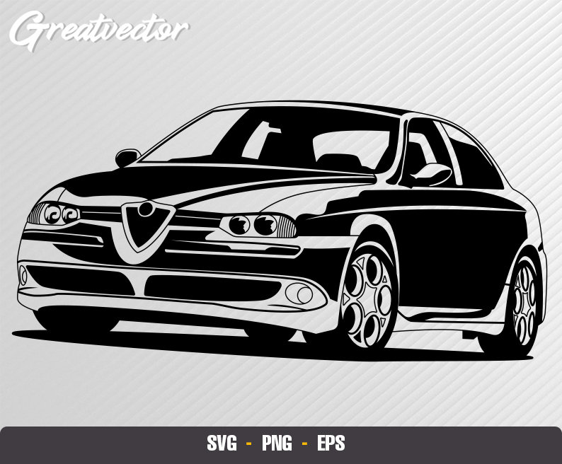 Alfa 156 EPS SVG PNG - Etsy