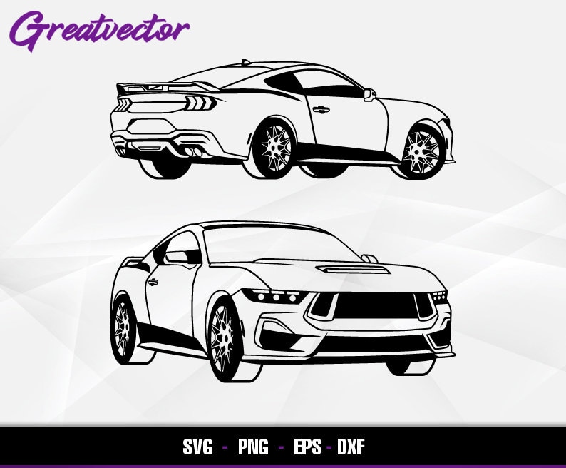 Mustang 2023 L EPS SVG PNG Dxf L Vector Art - Etsy