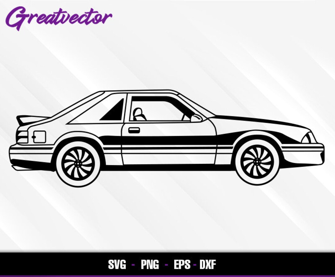 1989 Mustand Fox Body L EPS - SVG - PNG - Dxf L Vector Art - Etsy