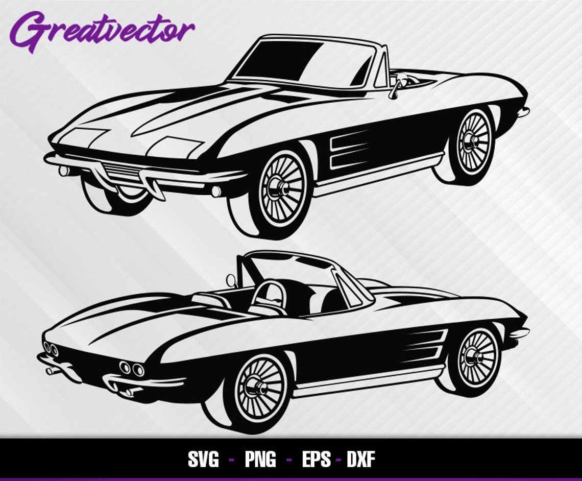 Corvette Convertible C2 L EPS SVG PNG Dxf L Vector Art - Etsy