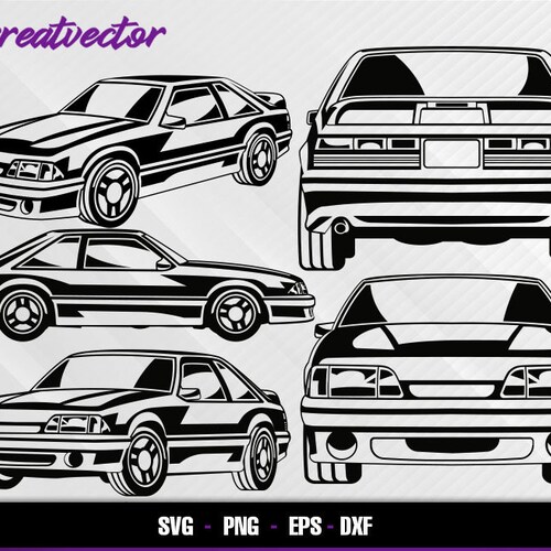 Mustang Fox Body Svt Cobra Bundle X5 Files L EPS SVG PNG - Etsy