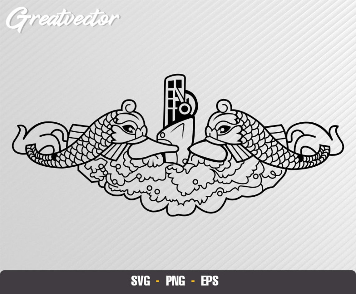 Navy Submarine Warfare Insignia - EPS - SVG - PNG - Vector File - Etsy