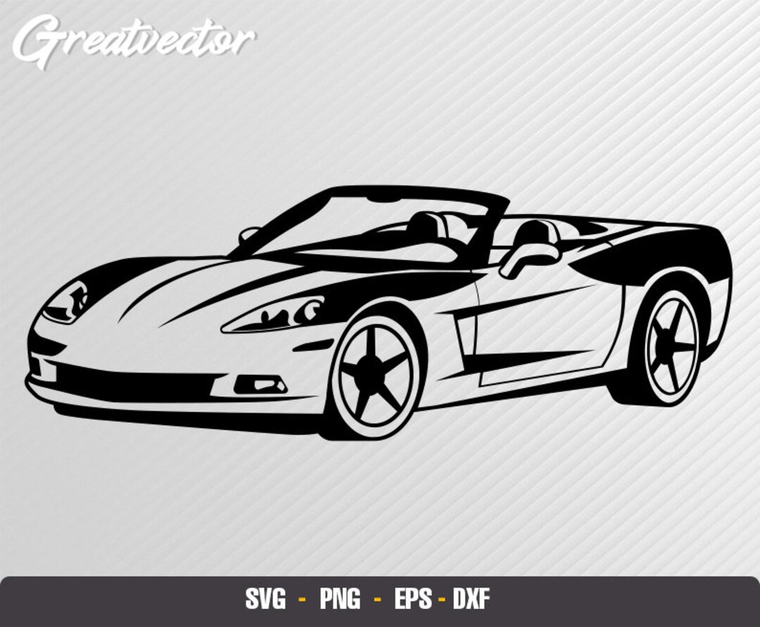 2005 Corvette C6 Convertible L EPS - SVG - PNG - Dxf L Vector Art - Etsy