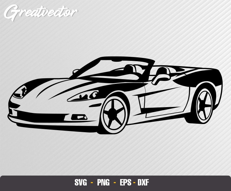2005 Corvette C6 Convertible L EPS - SVG - PNG - Dxf L Vector Art - Etsy