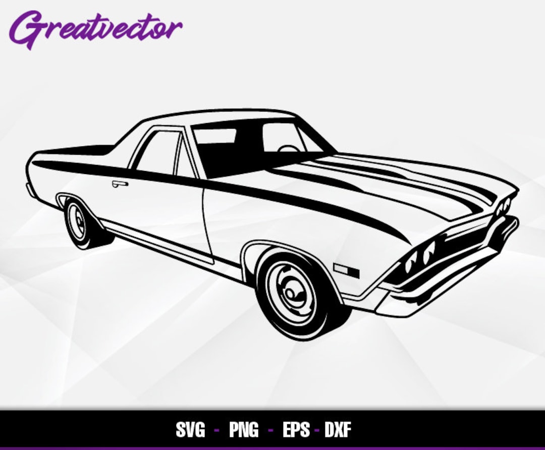 1968 El Camino Pick up L EPS - SVG - PNG - Dxf L Vector Art - Etsy