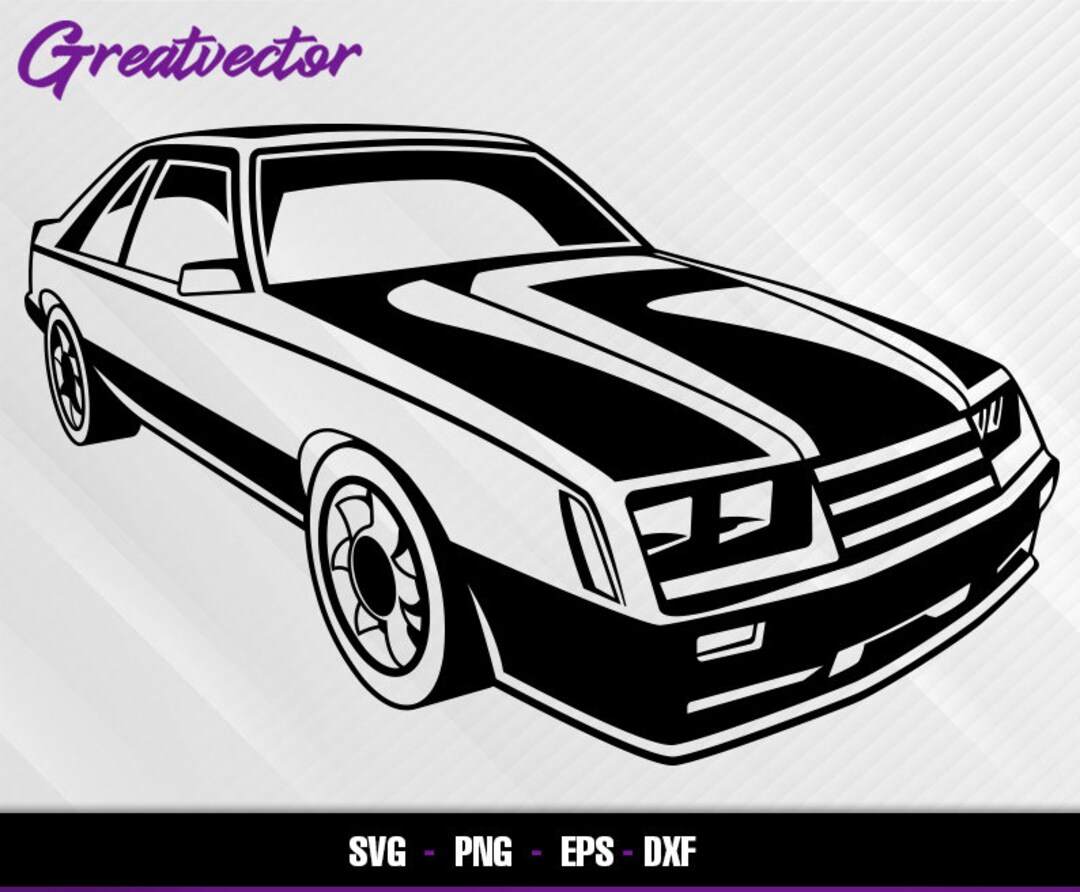 1981 Mustang Cobra Hatchback L EPS - SVG - PNG - Dxf L Vector Art - Etsy