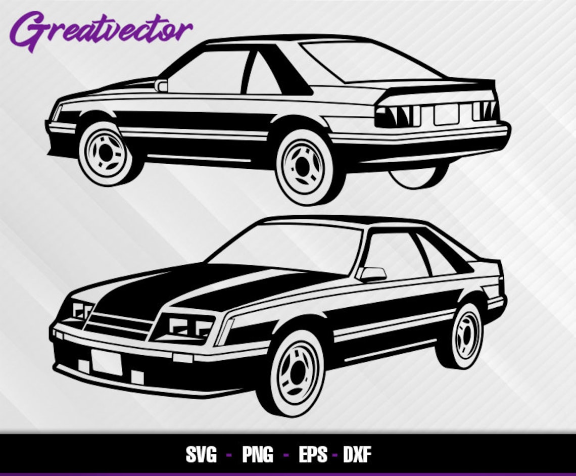 1980 Mustang Fox Body l EPS SVG PNG Dxf l Vector Kunst - Etsy België